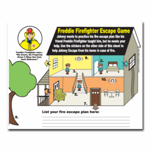 Freddie Firefighter Sticker Escape Game (pkg of 50) - Firehall Bookstore